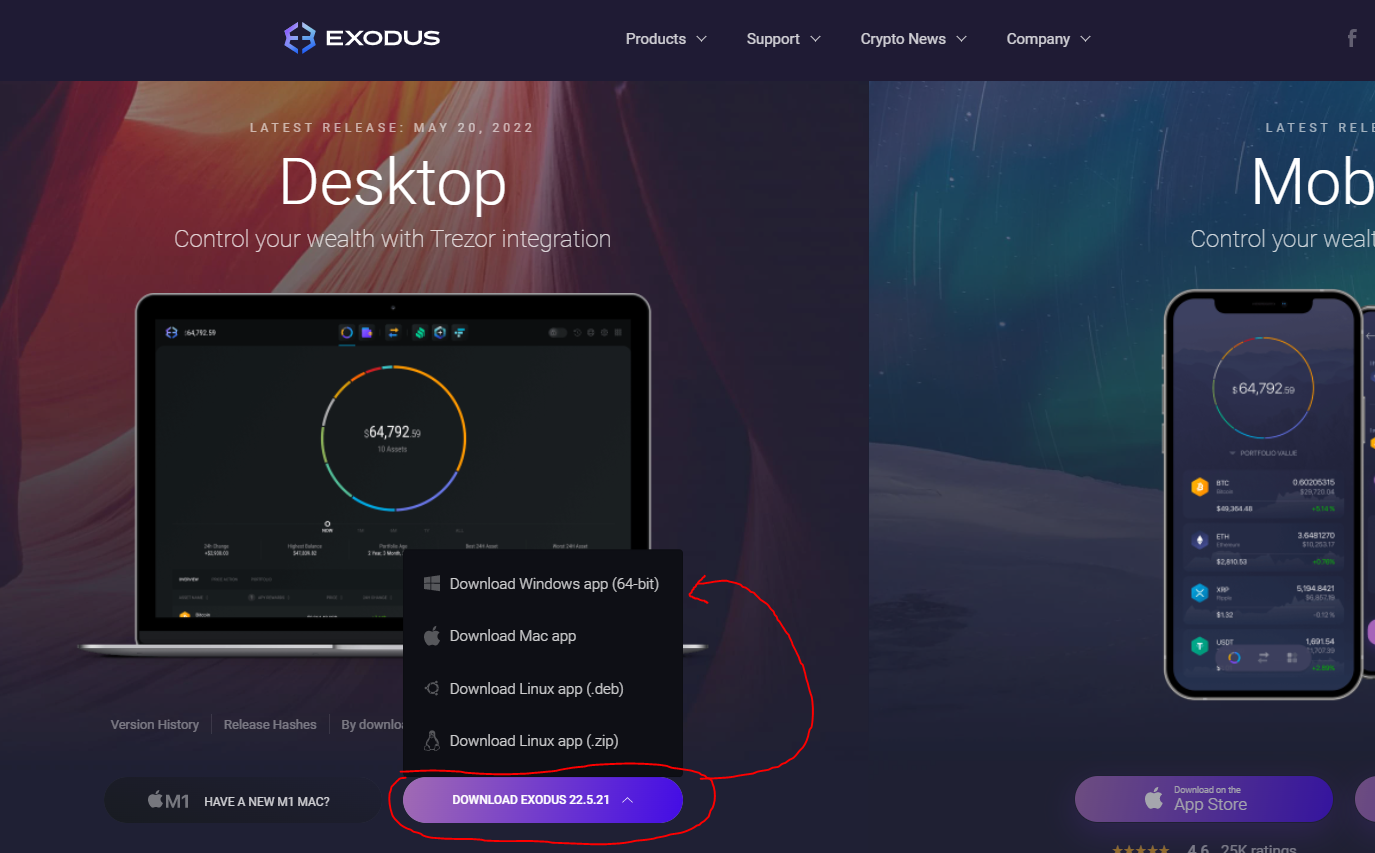 Exodus Wallet - Set Up Tutorial - Wealth Diagram