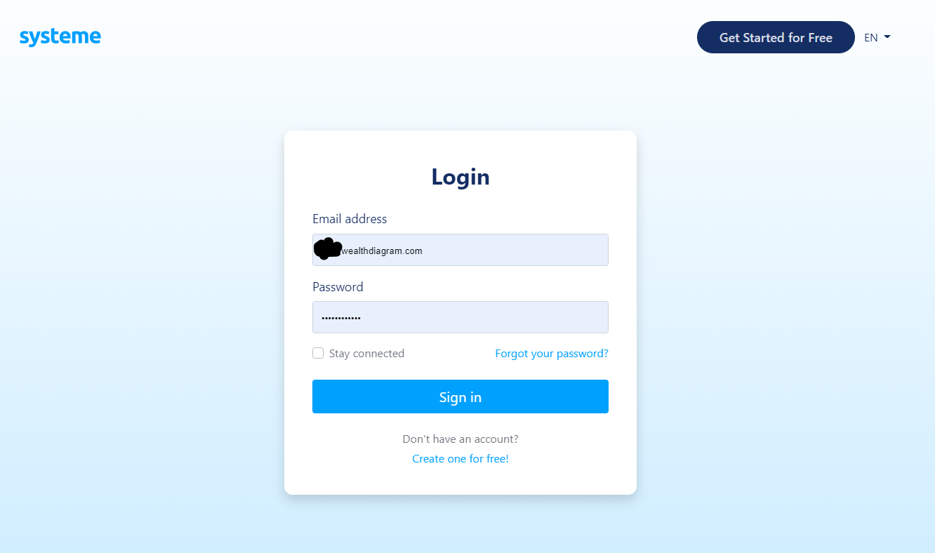 Systeme.io Dashboard - Wealth Diagram